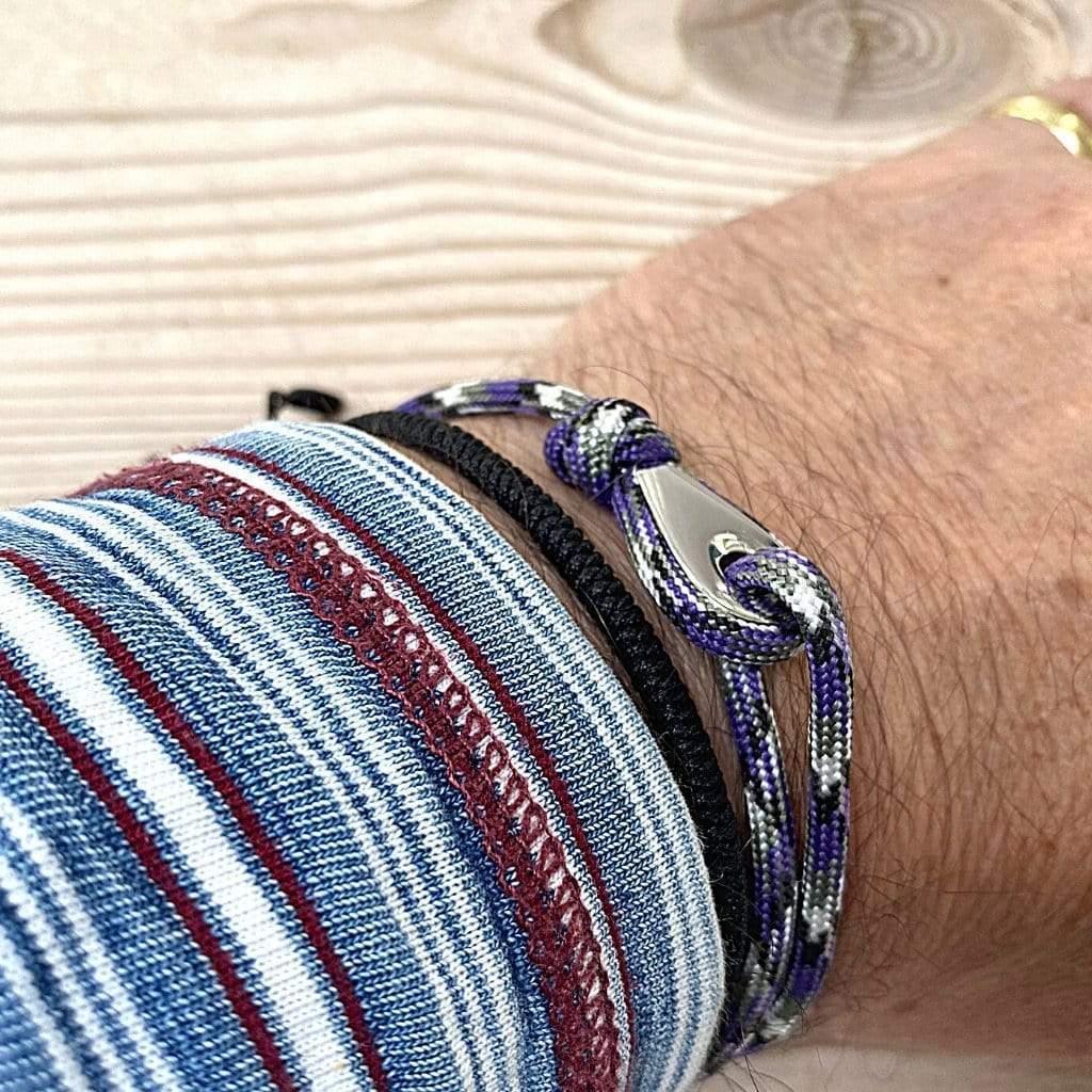 Adjustable Rope Bracelet For Men And Women in a Violet Colour.